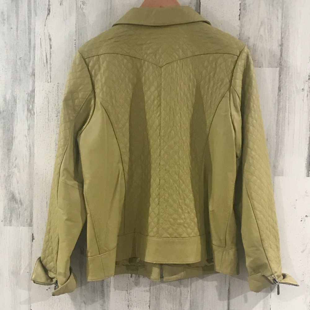 Bradley Bayou Green Leather Jacket Size Large - Gem